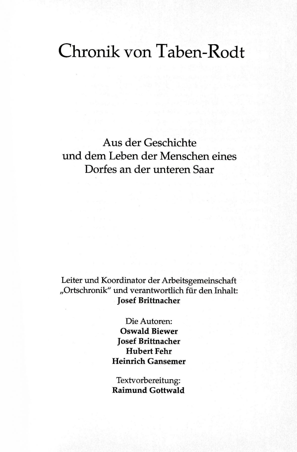 Literatur - Taben-Rodt